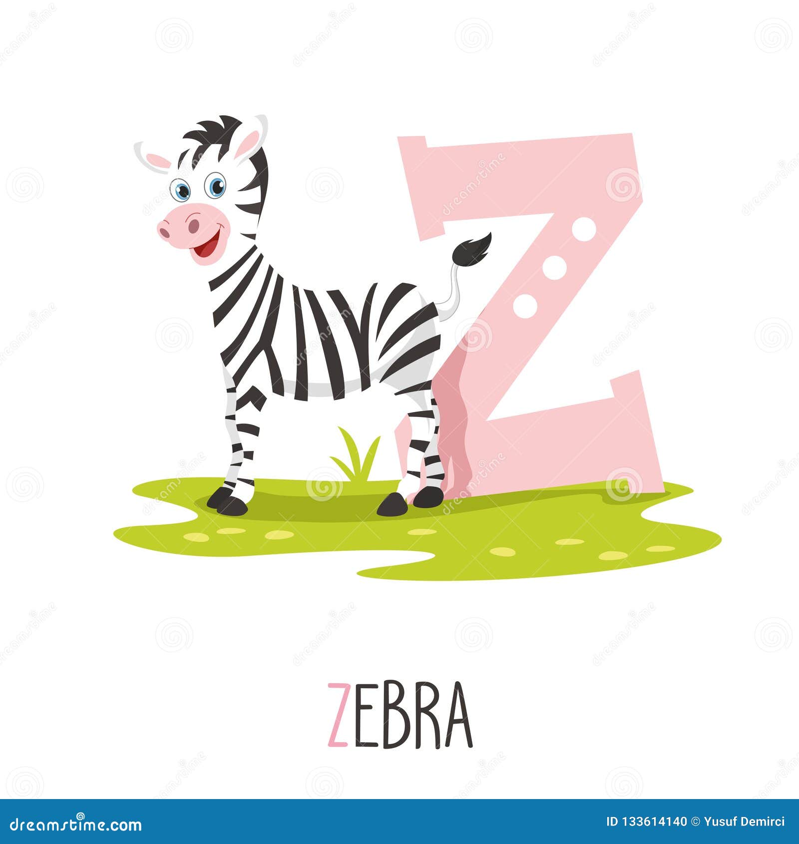 Letter Y Z Yak Zebra Zoo Alphabet. English Abc With Animals Letters ...