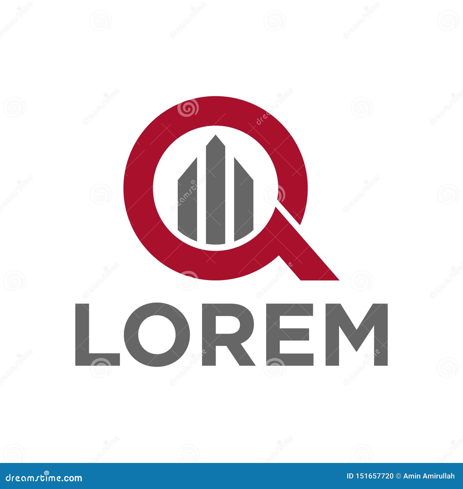 Vector Illustration Alphabet Q and Building Icon Logo Design Stock ...