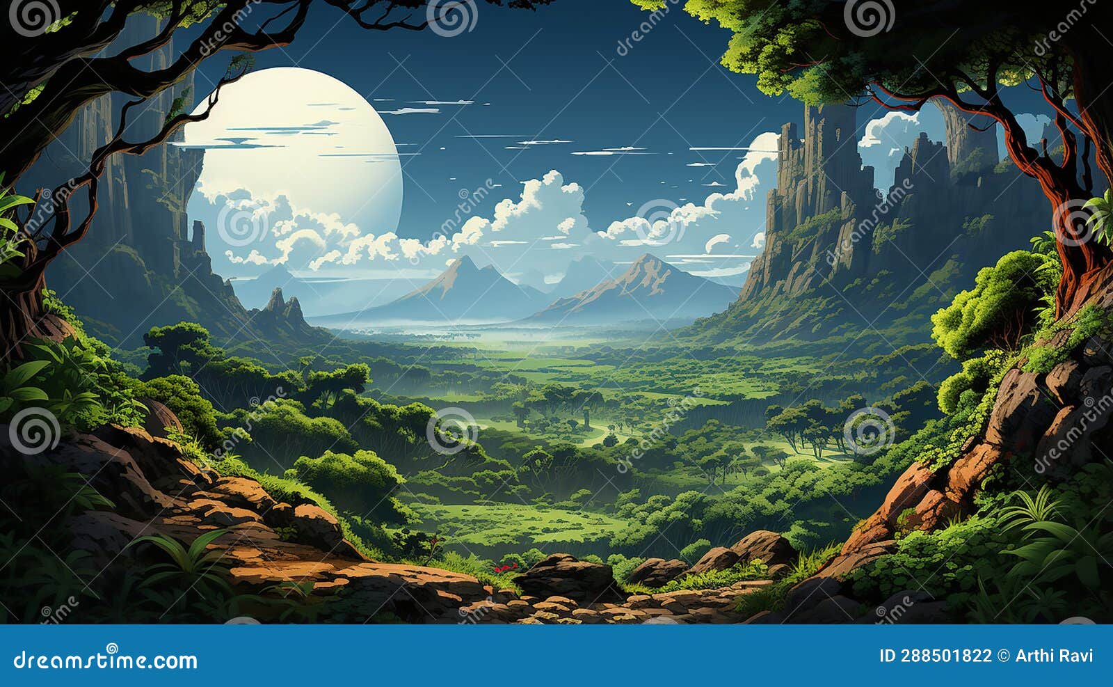 Vector Illustration of Amazon Jungle Stock Illustration - Illustration ...