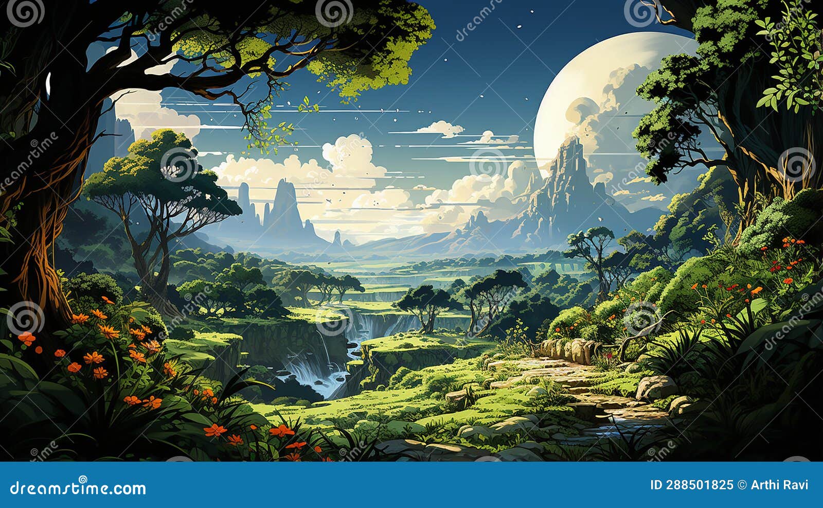Vector Illustration of Amazon Jungle Stock Illustration - Illustration ...