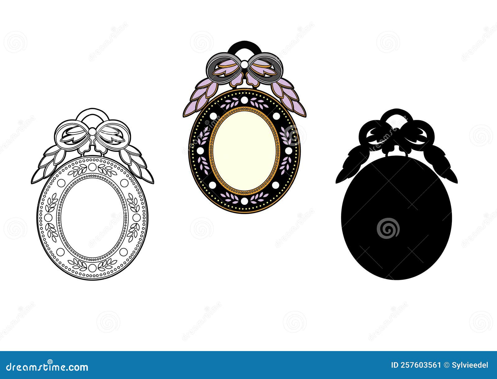 Three old medallions stock vector. Illustration of face - 257603561