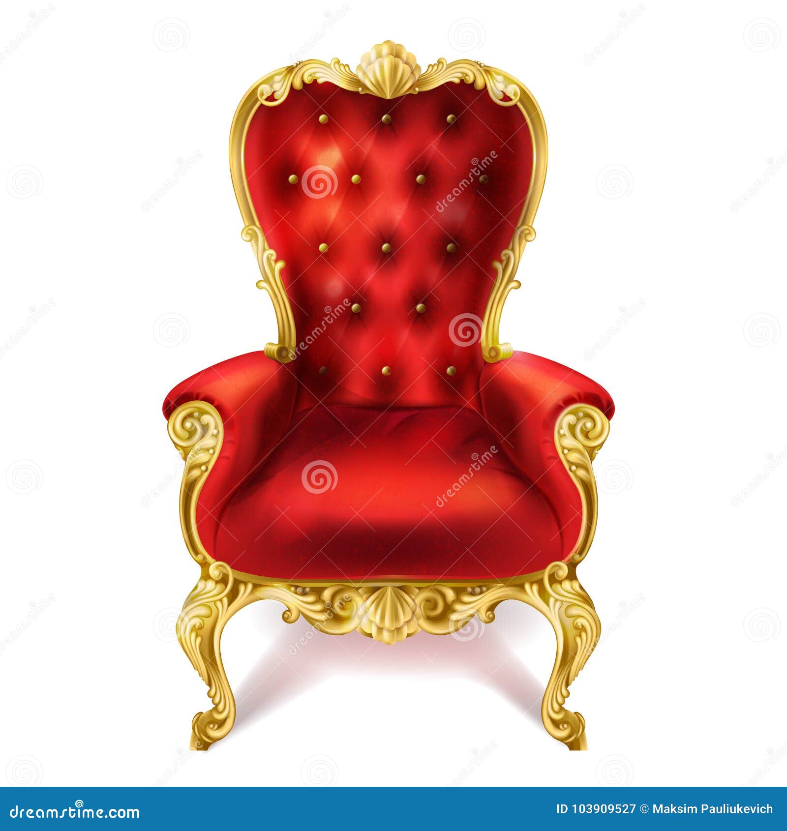Two Of The Royal Throne Isolated On White Background. Vintage Interior ...