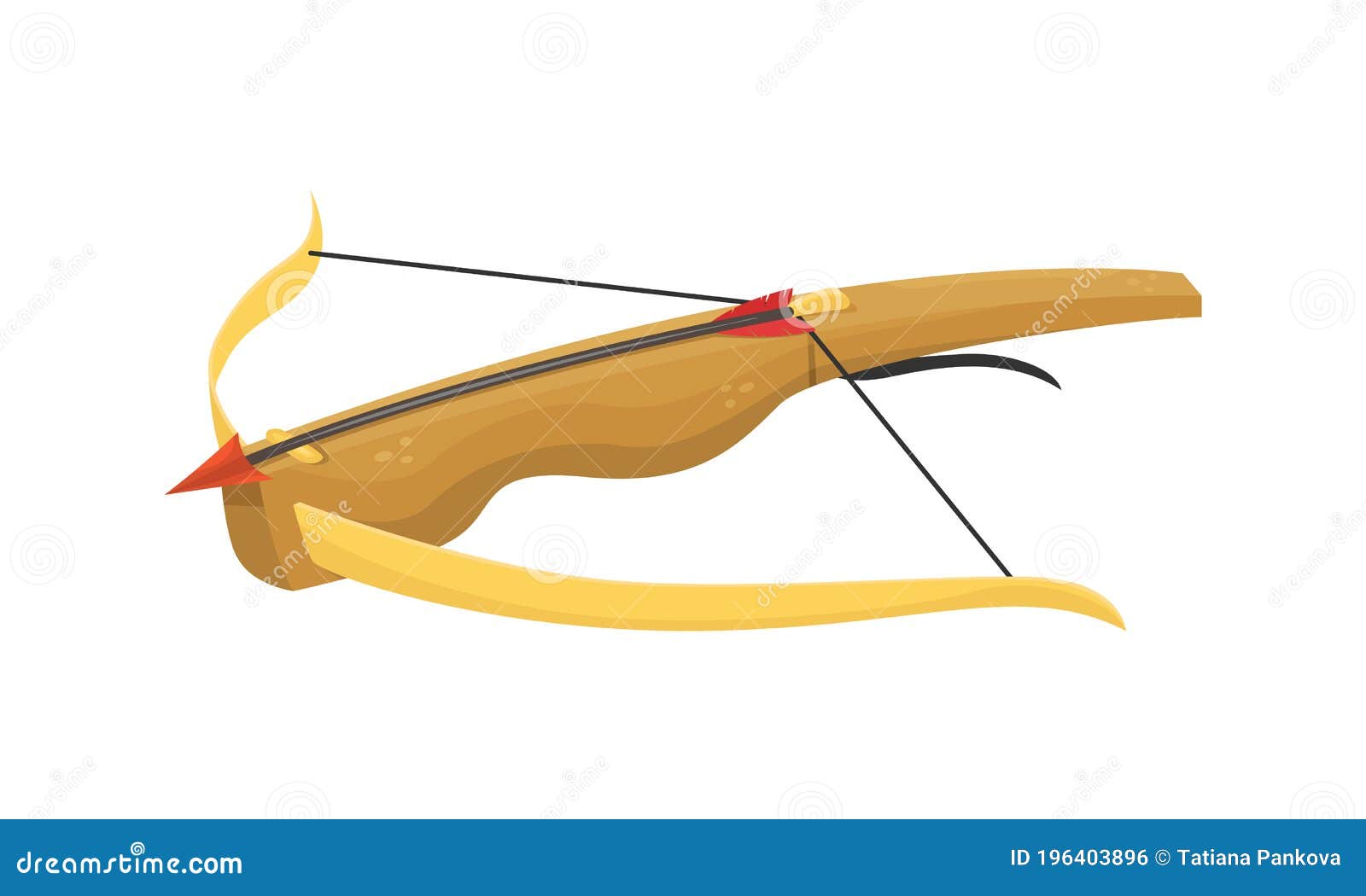 Wooden Crossbow Illustration, Drawing, Engraving, Ink, Line Art, Vector ...