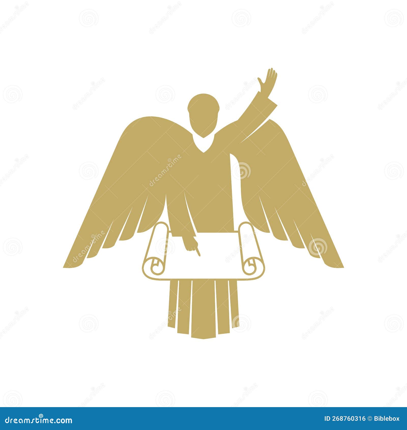 Vector Illustration. an Angel, God S Herald, Holds a Holy Scroll Stock ...