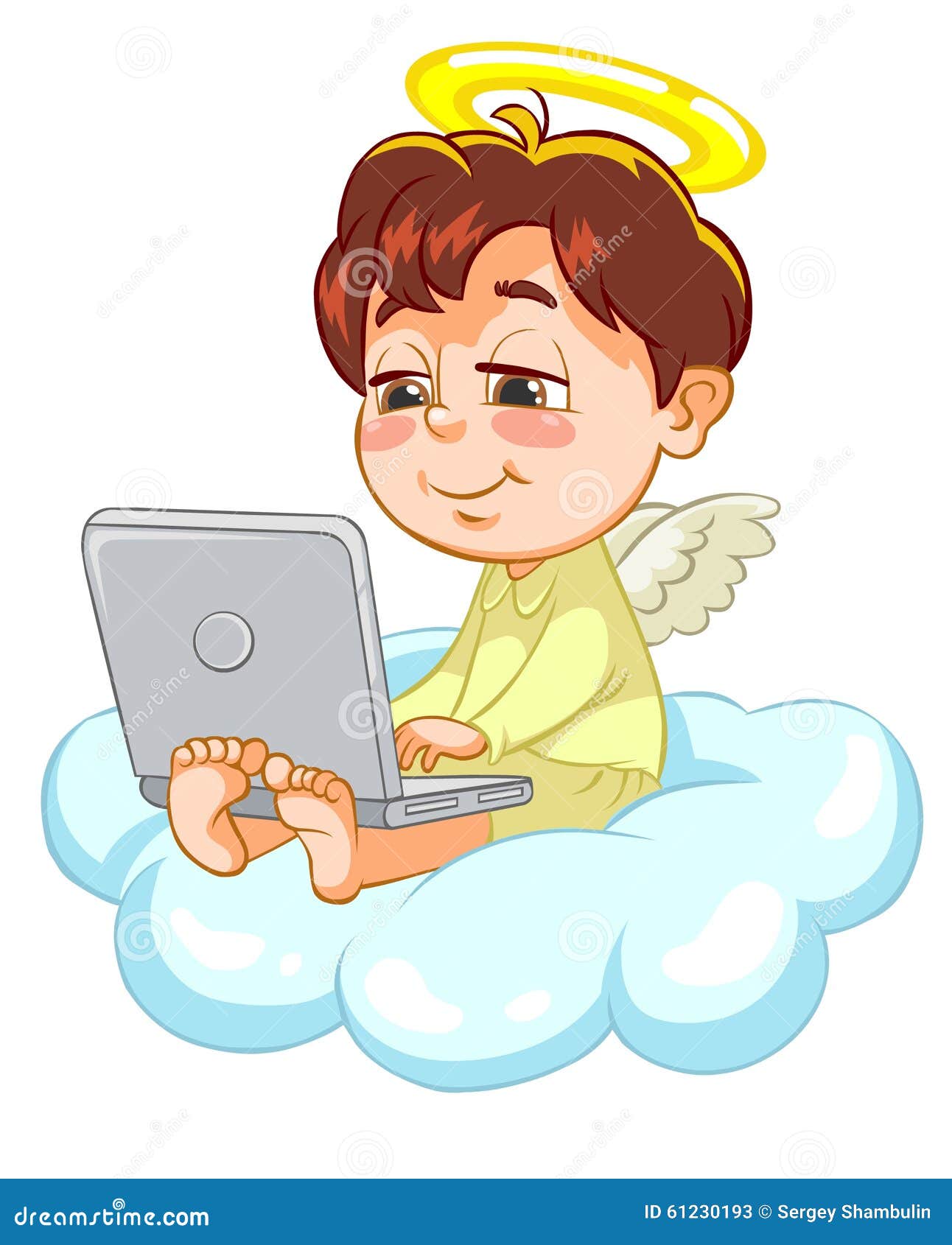 Vector Illustration of an Angel Stock Vector - Illustration of monitor ...