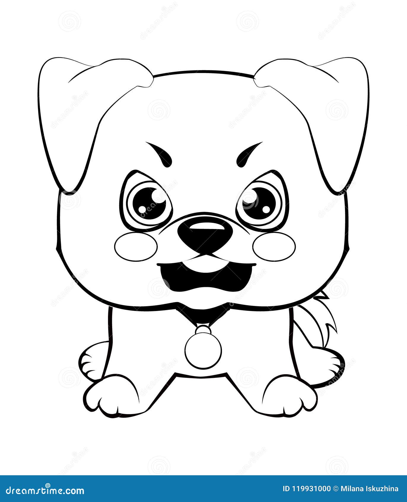 Vector Illustration of Angry Puppy Stock Vector - Illustration of head ...