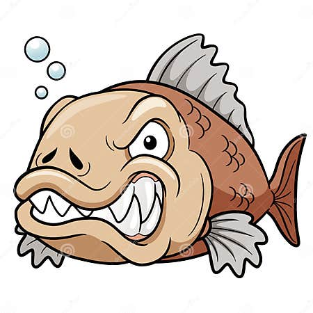 Angry fish cartoon stock vector. Illustration of cute - 29888865
