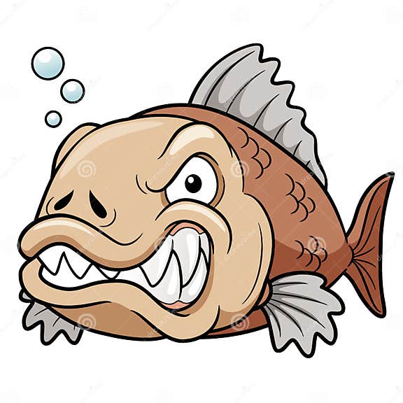 Angry fish cartoon stock vector. Illustration of cute - 29888865