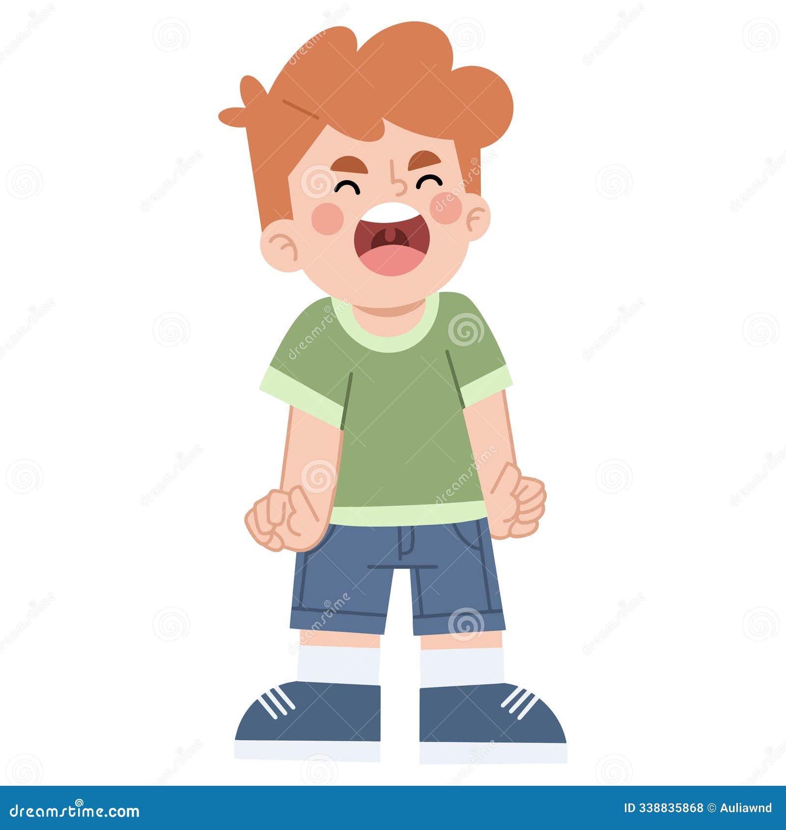 Vector Illustration of Angry Little Boy Screaming Stock Vector ...