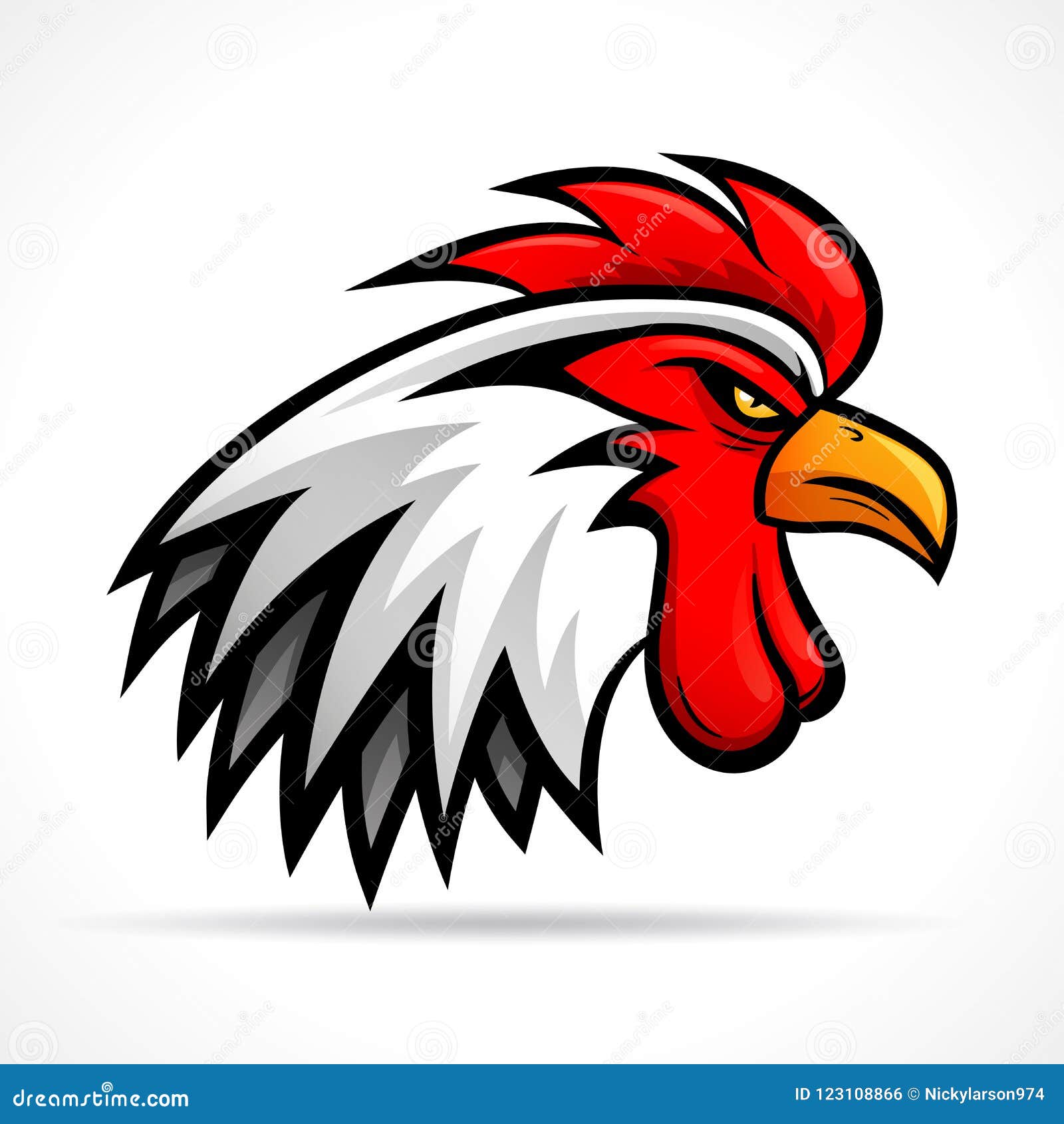 Angry Rooster Mascot Logo Premium Vector | CartoonDealer.com #186636836