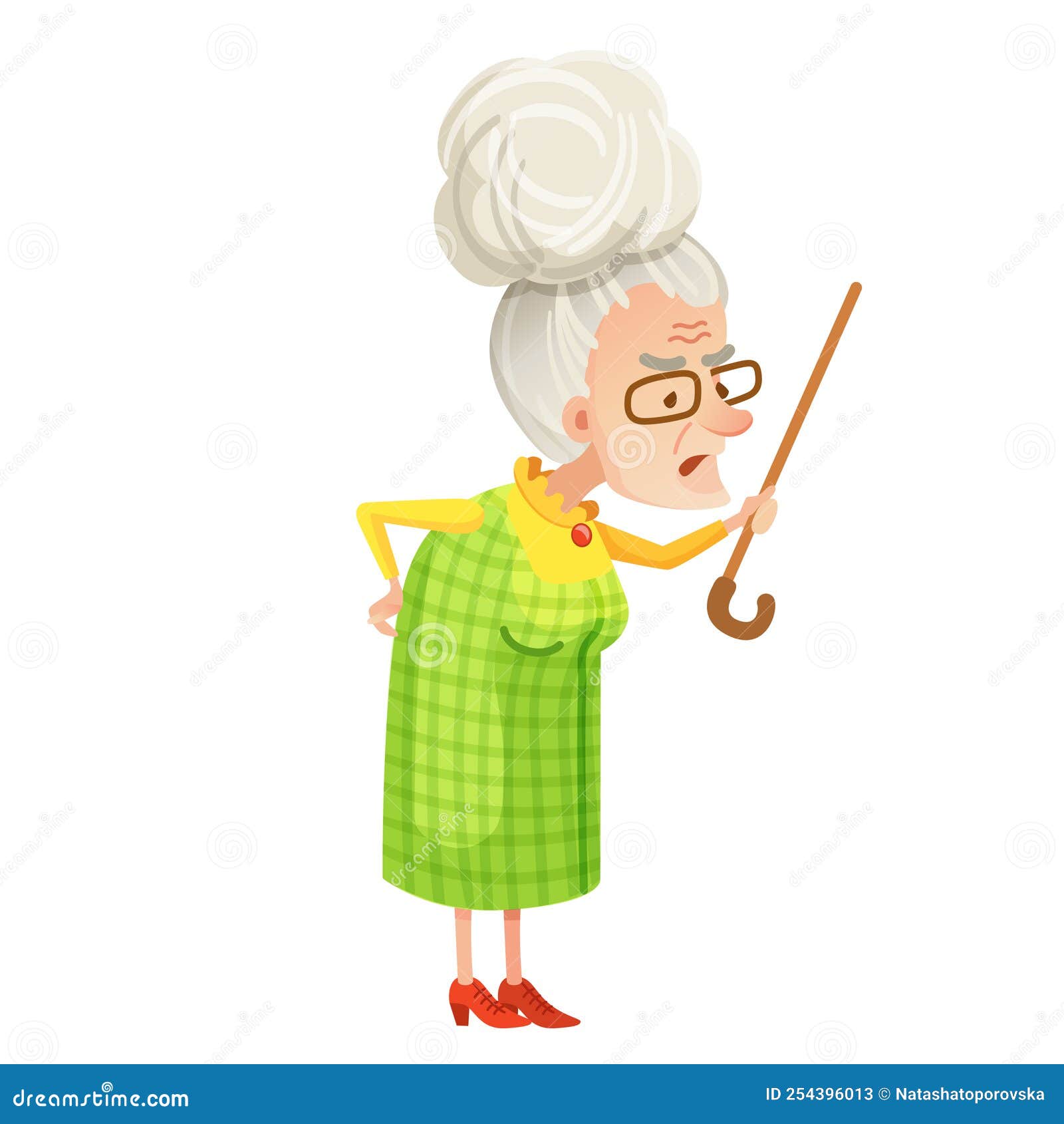 Angry Senior Man Character Fiercely Wags His Finger, Expressing ...