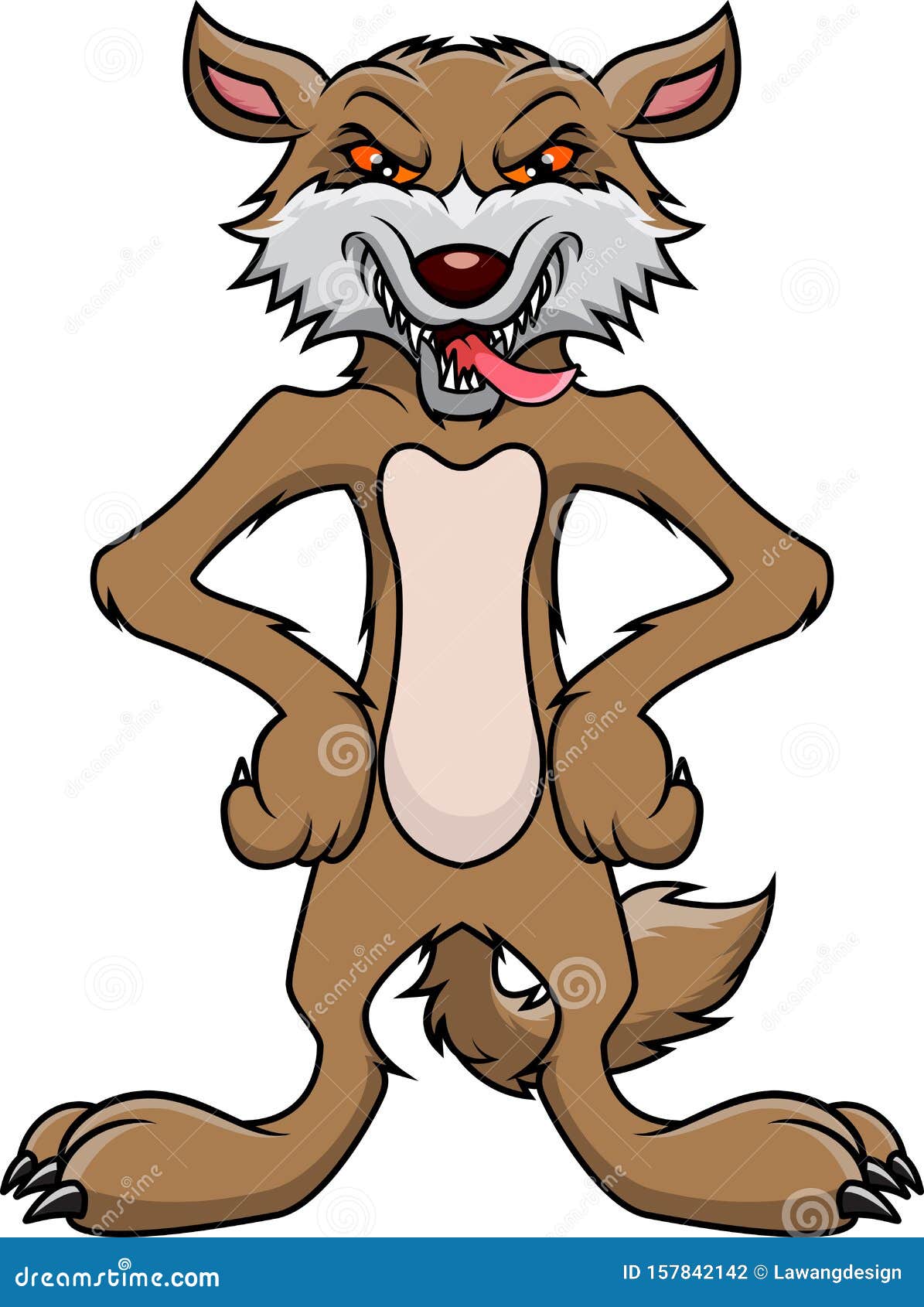 Mean Wolf Cartoon Face