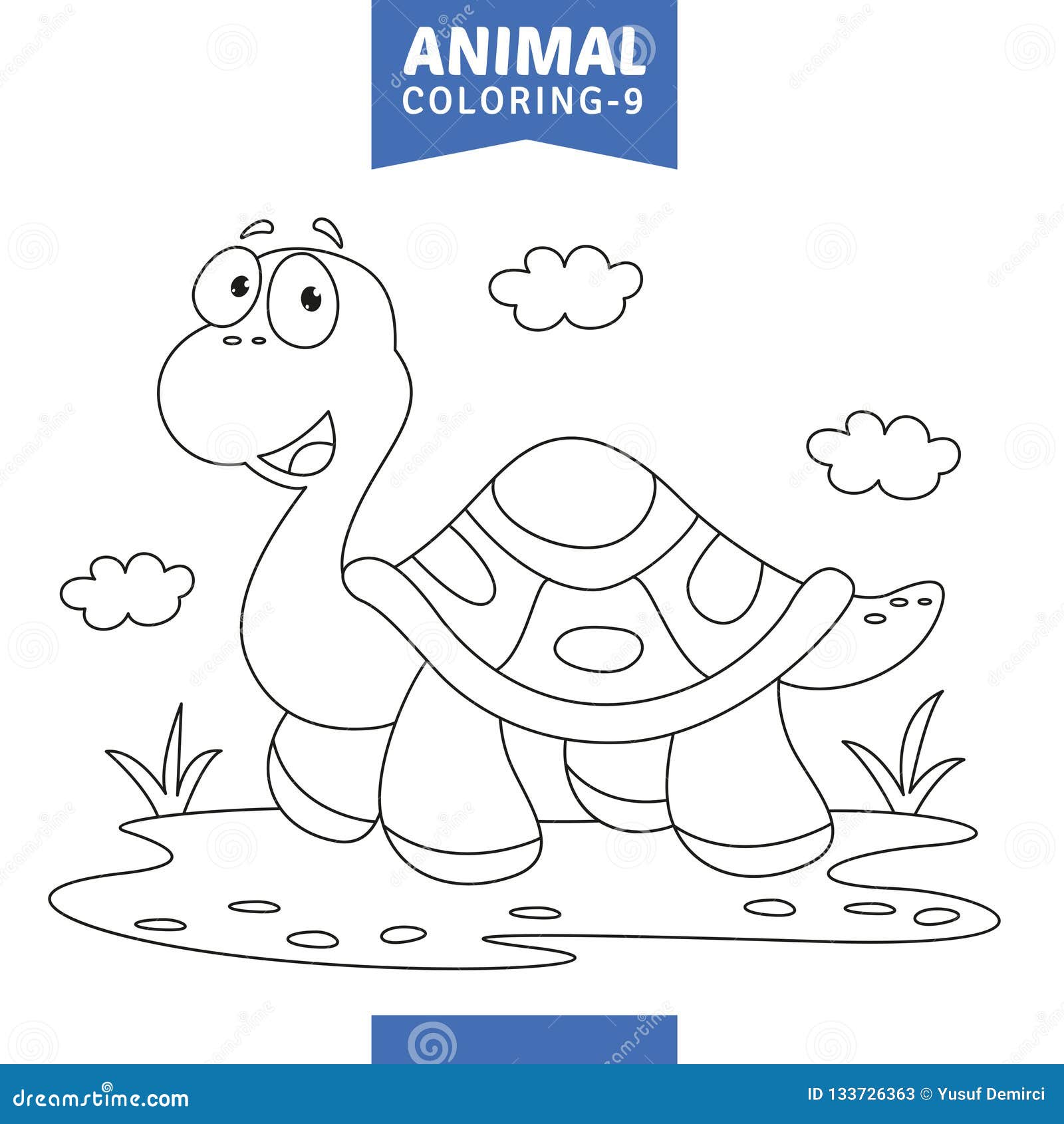 Vector Illustration of Animal Coloring Page Stock Vector - Illustration ...