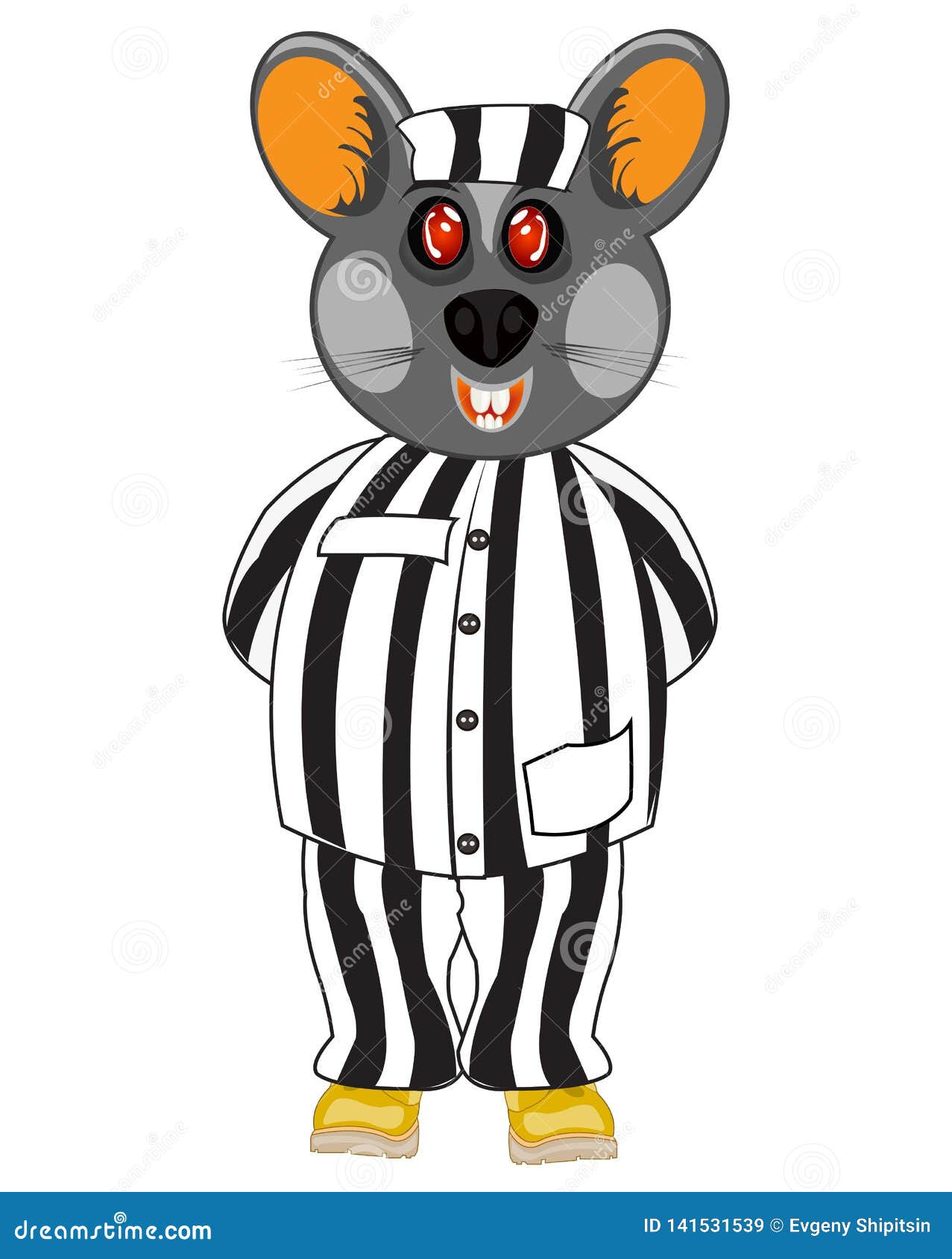 Mouse Prisoner. Cartoon Vector Illustration | CartoonDealer.com #24711426