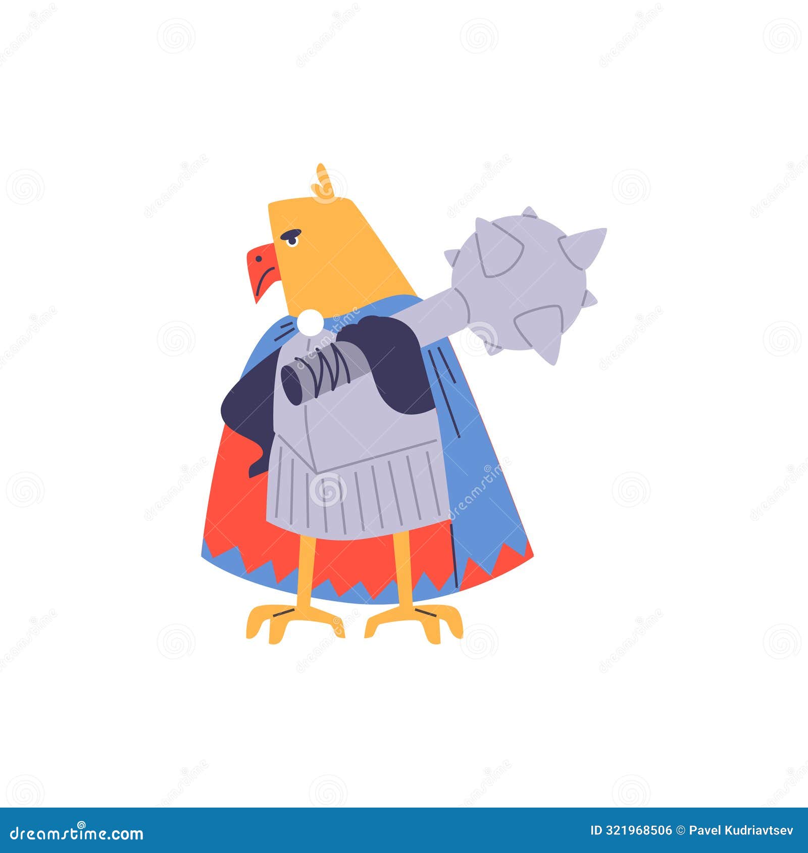 Vector Illustration of an Animal Warrior Depicting a Yellow Eagle in ...