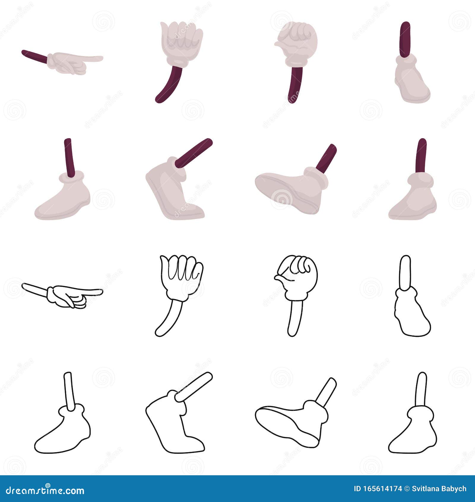 Vector Design of Animation and Gestures Icon. Collection of Animation ...