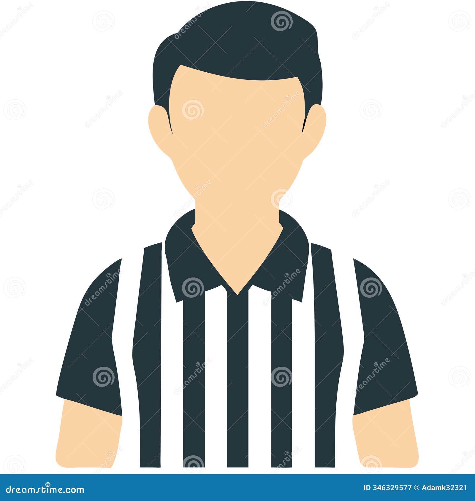 Vector Illustration of Anonymous Sports Referee for Athletic Event Apps ...