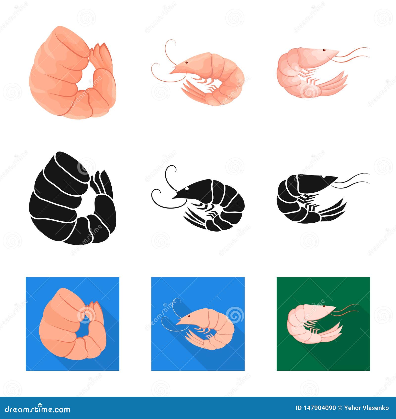 Vector Illustration of Appetizer and Ocean Logo. Set of Appetizer and ...