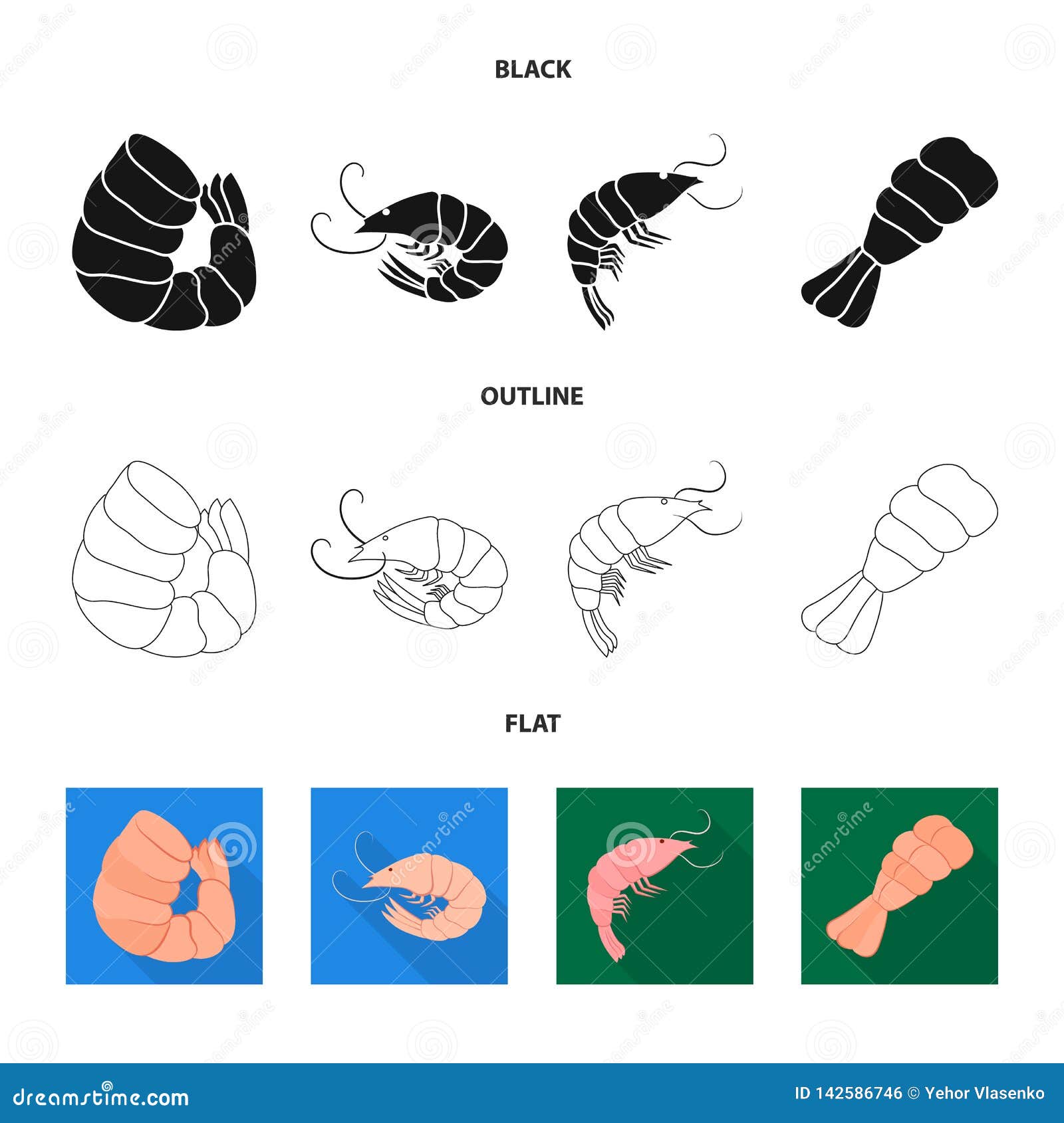 Vector Design of Appetizer and Ocean Sign. Collection of Appetizer and ...