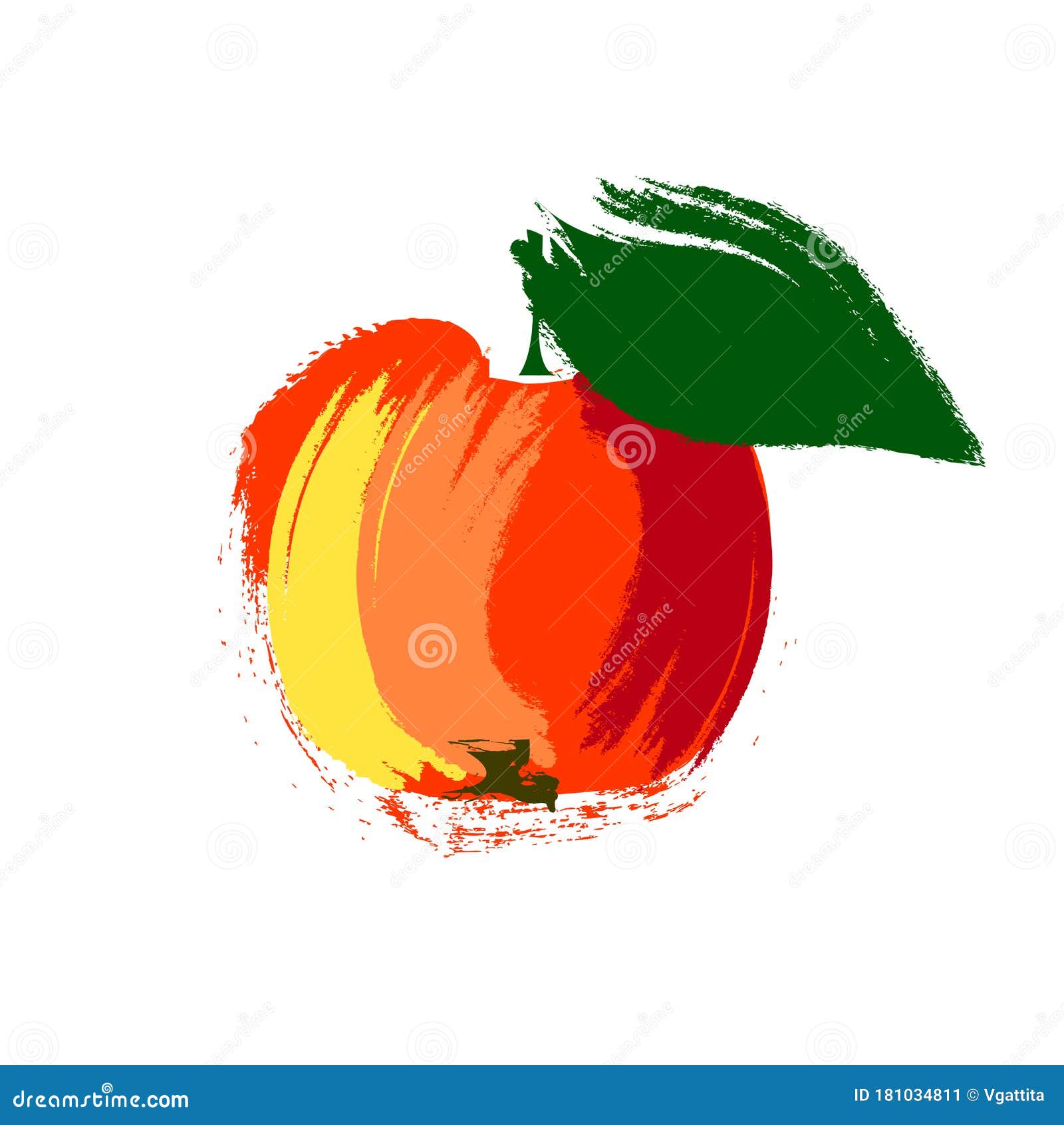 Vector Illustration Apple in Abstract Style Isolated on White Stock ...