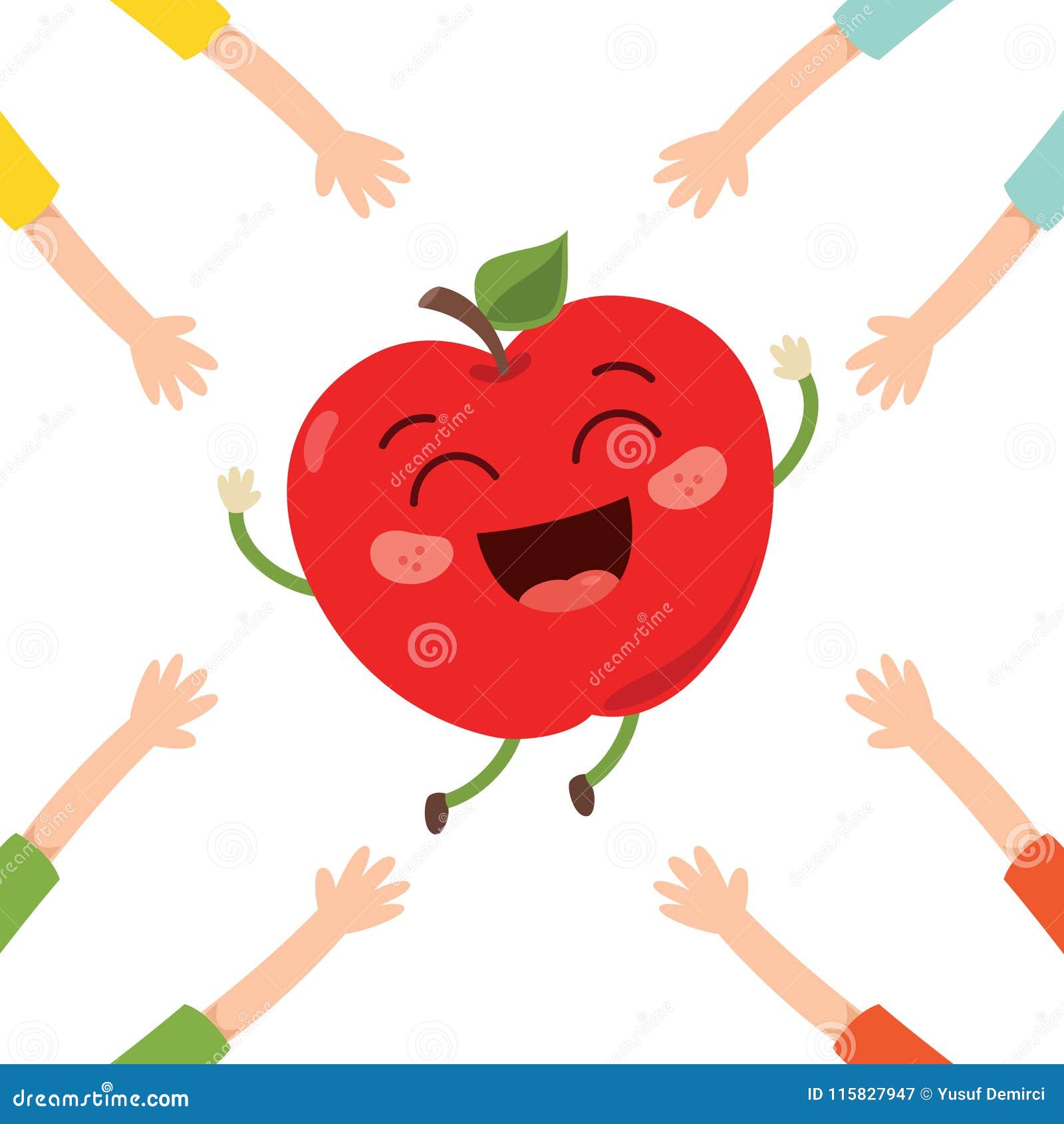 Vector Illustration of Apple Character Stock Vector - Illustration of ...