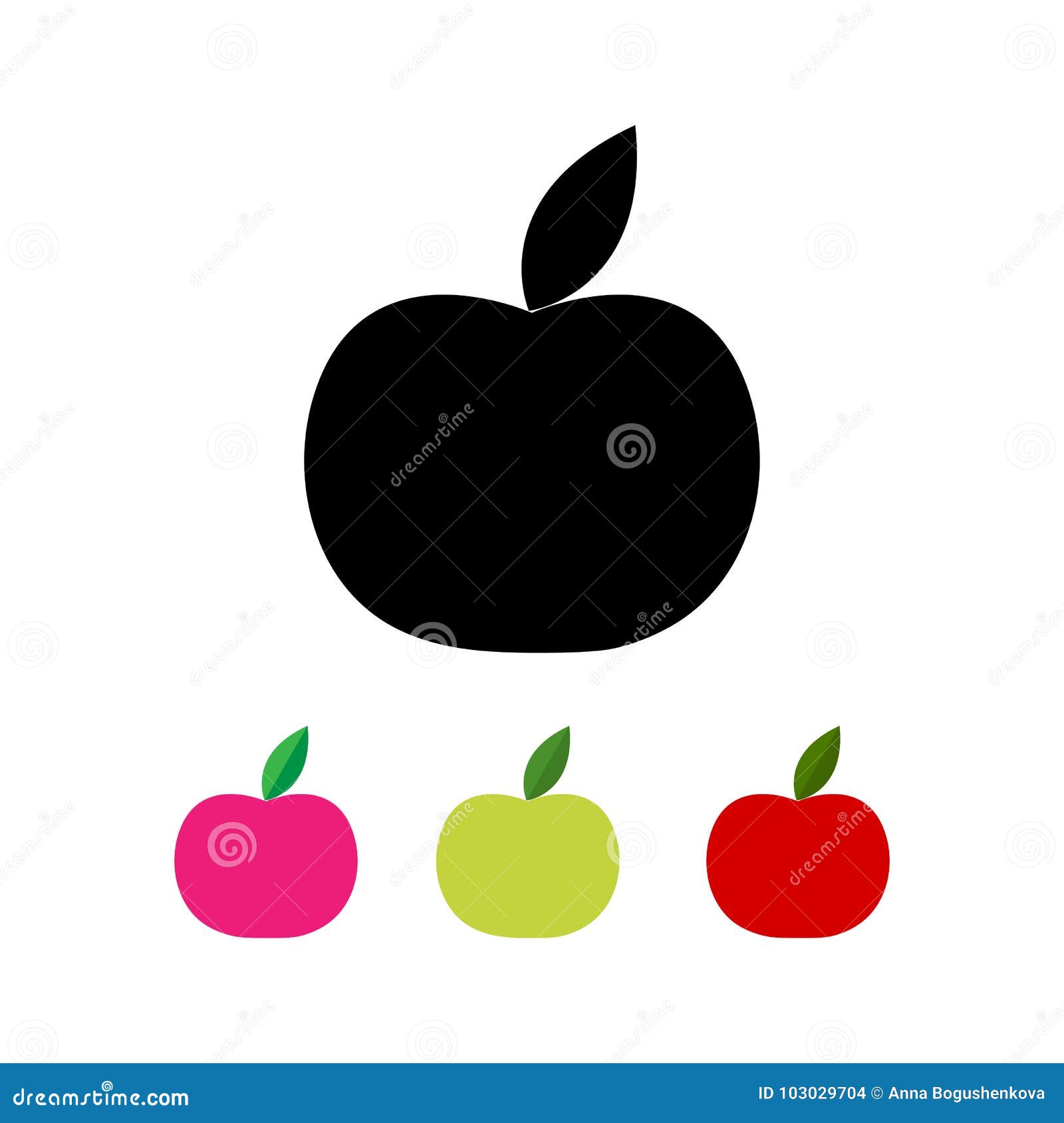 Vector Illustration of Apple in Different Colors Stock Vector ...