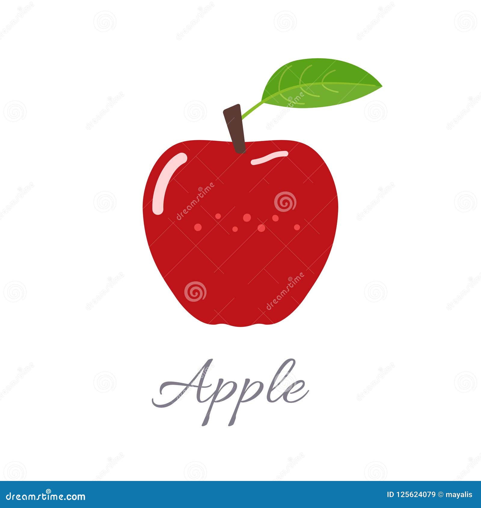 Apple icon with title stock vector. Illustration of children - 125624079