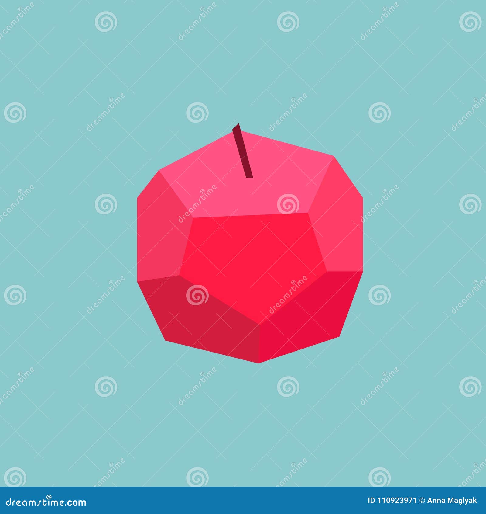 Vector Illustration of an Apple Rendered Stock Vector - Illustration of ...