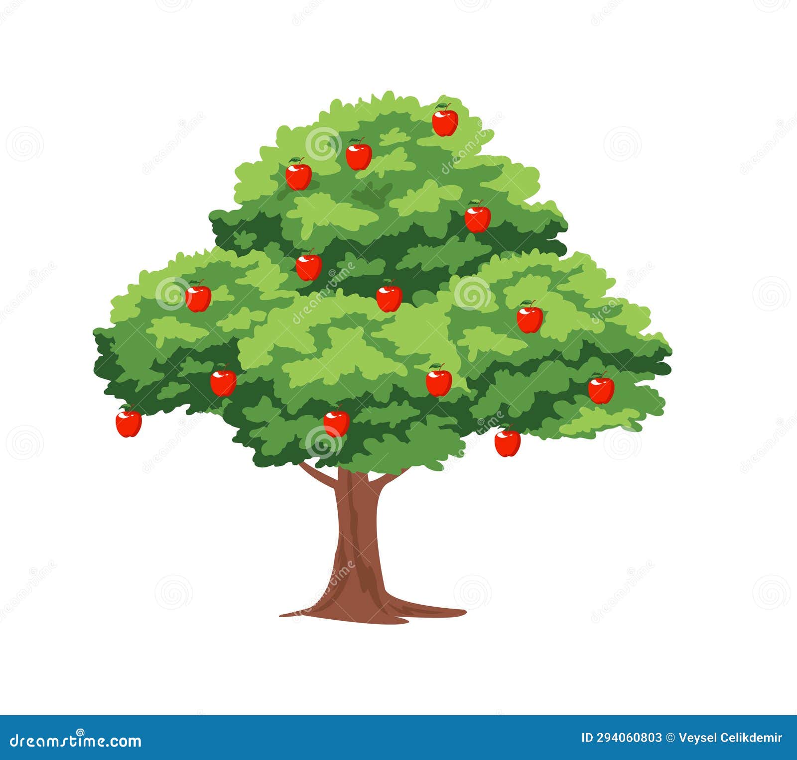 Vector Illustration of Apple Trees Stock Vector - Illustration of tree ...