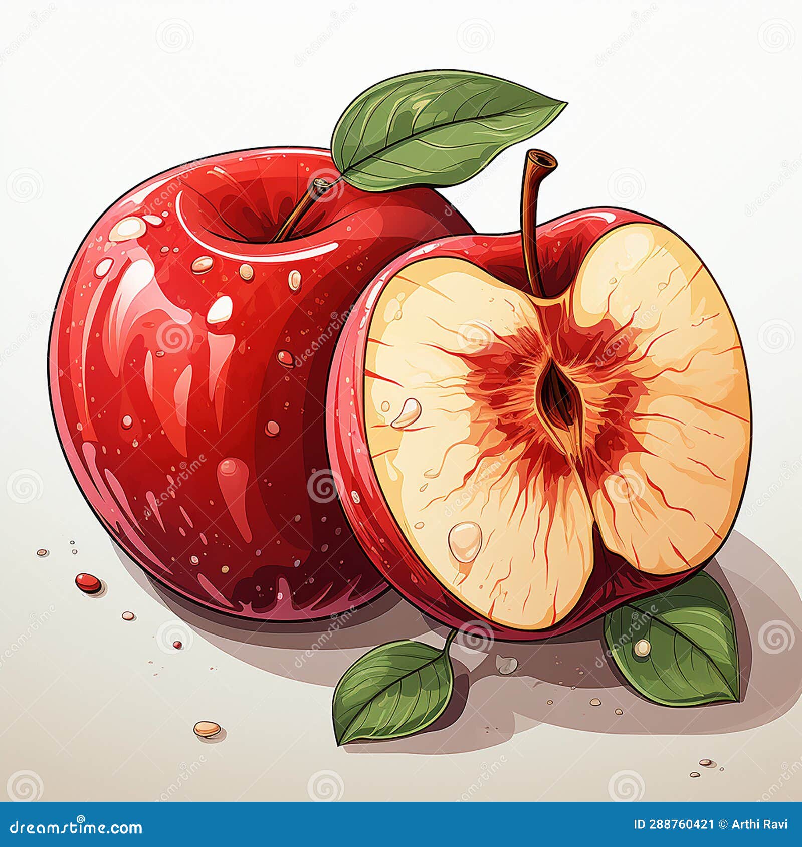 Vector Illustration of Apple Stock Illustration - Illustration of white ...