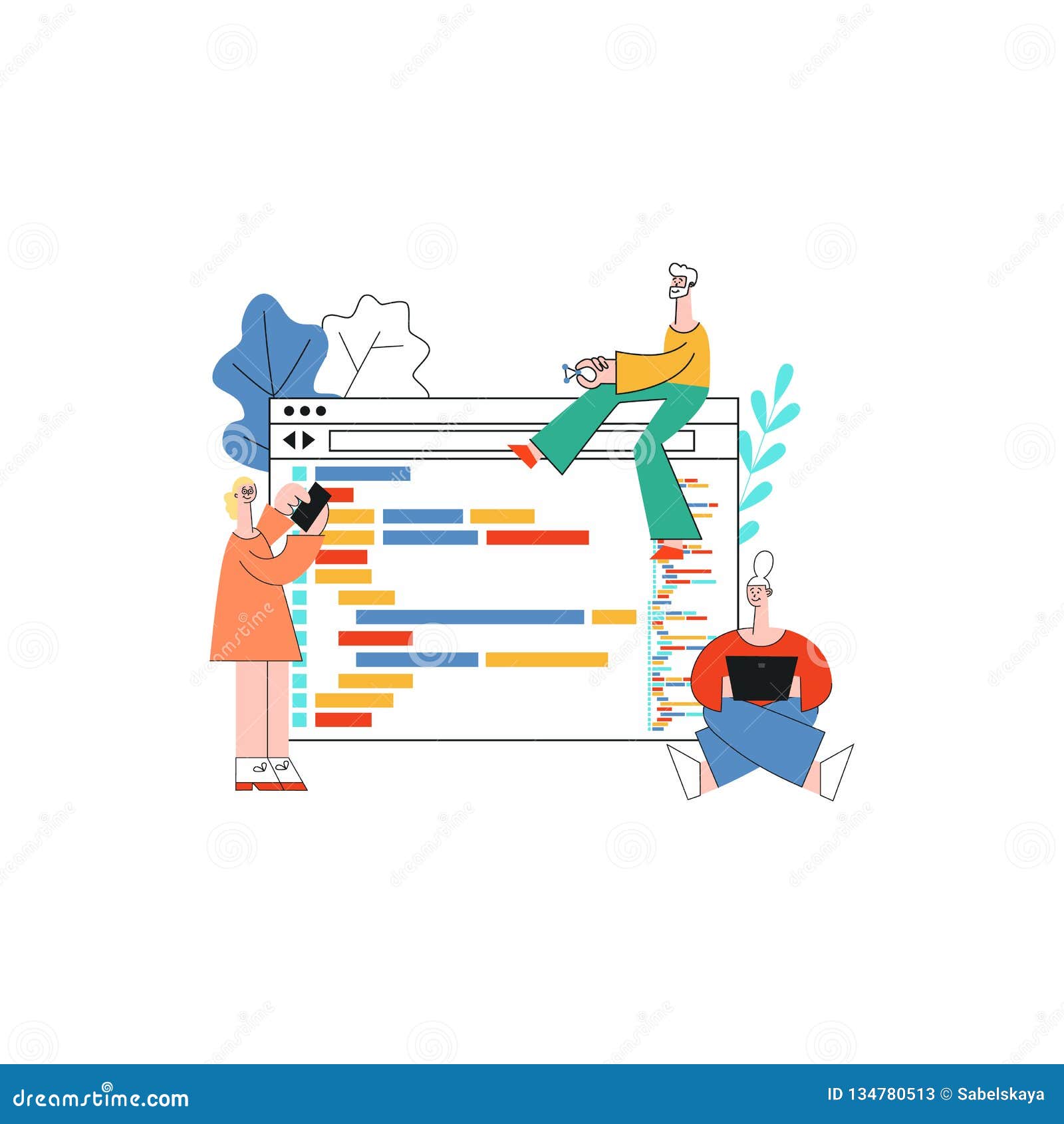 Vector Illustration of Application Development Concept in Flat Style ...