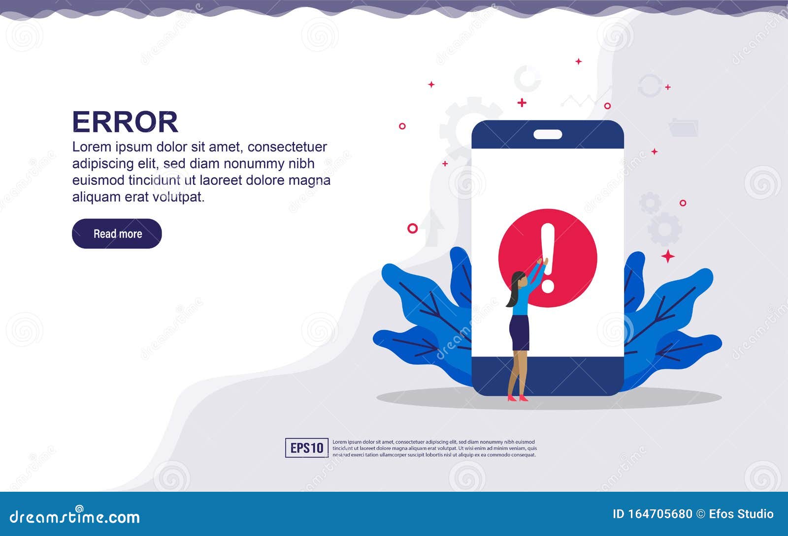 Vector Illustration of Application Error & System Error Concept with ...