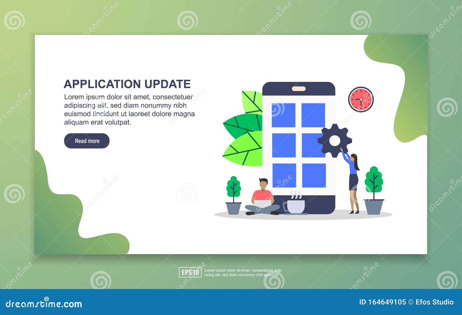 Vector Illustration of Application Update Concept with Tiny People ...