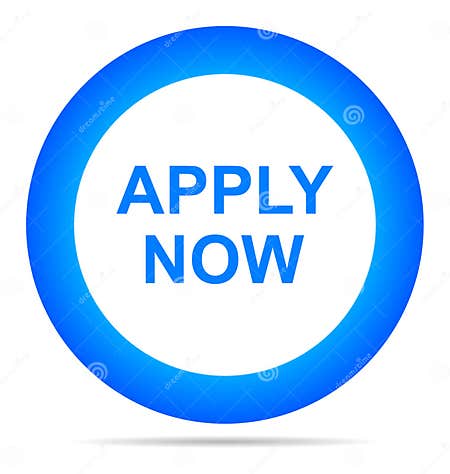 Vector Apply Now Blue Icon Round Web Button Stock Vector - Illustration ...