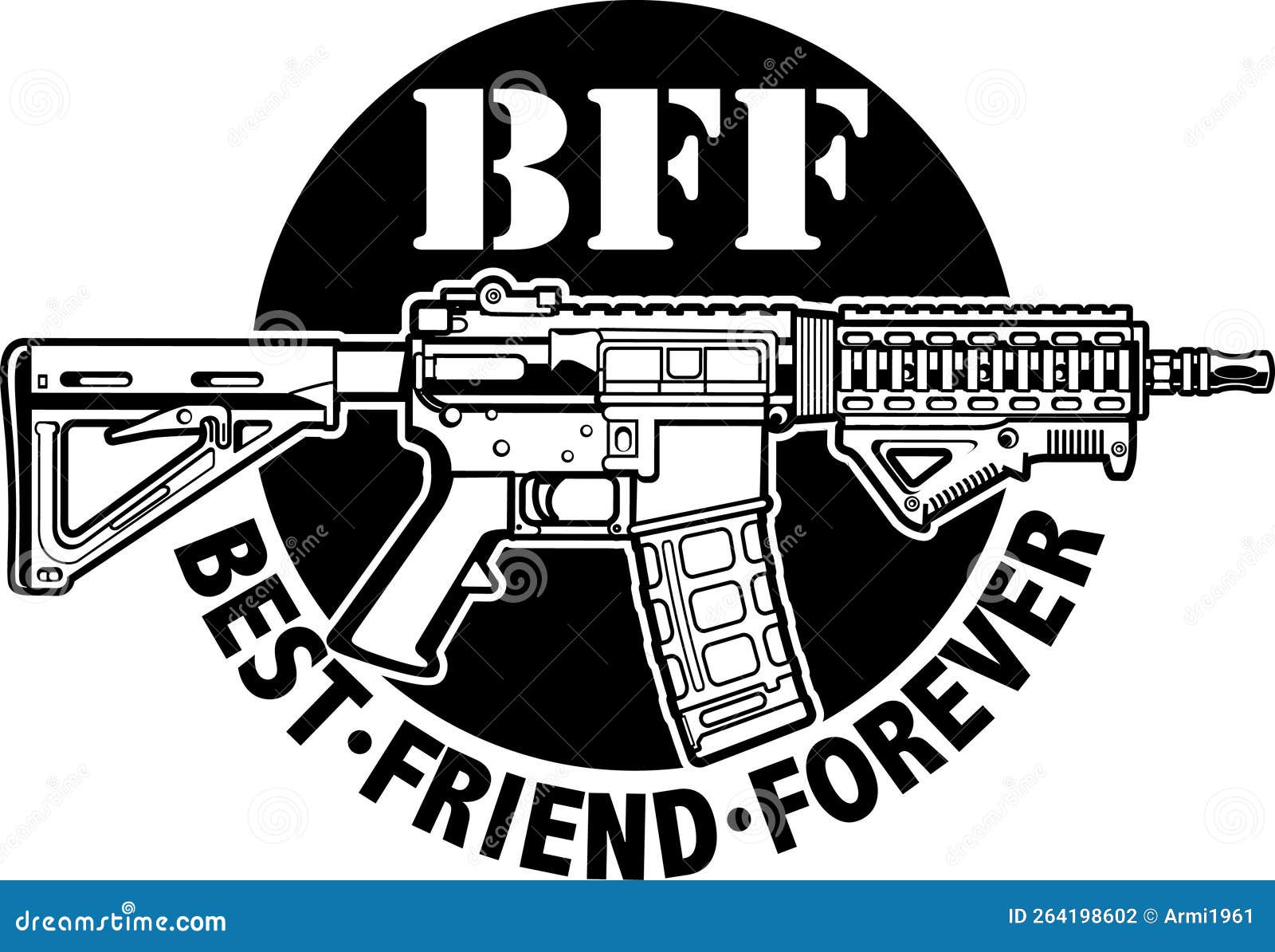 Vector Illustration of AR-15 Assault Rifle Stock Vector - Illustration ...