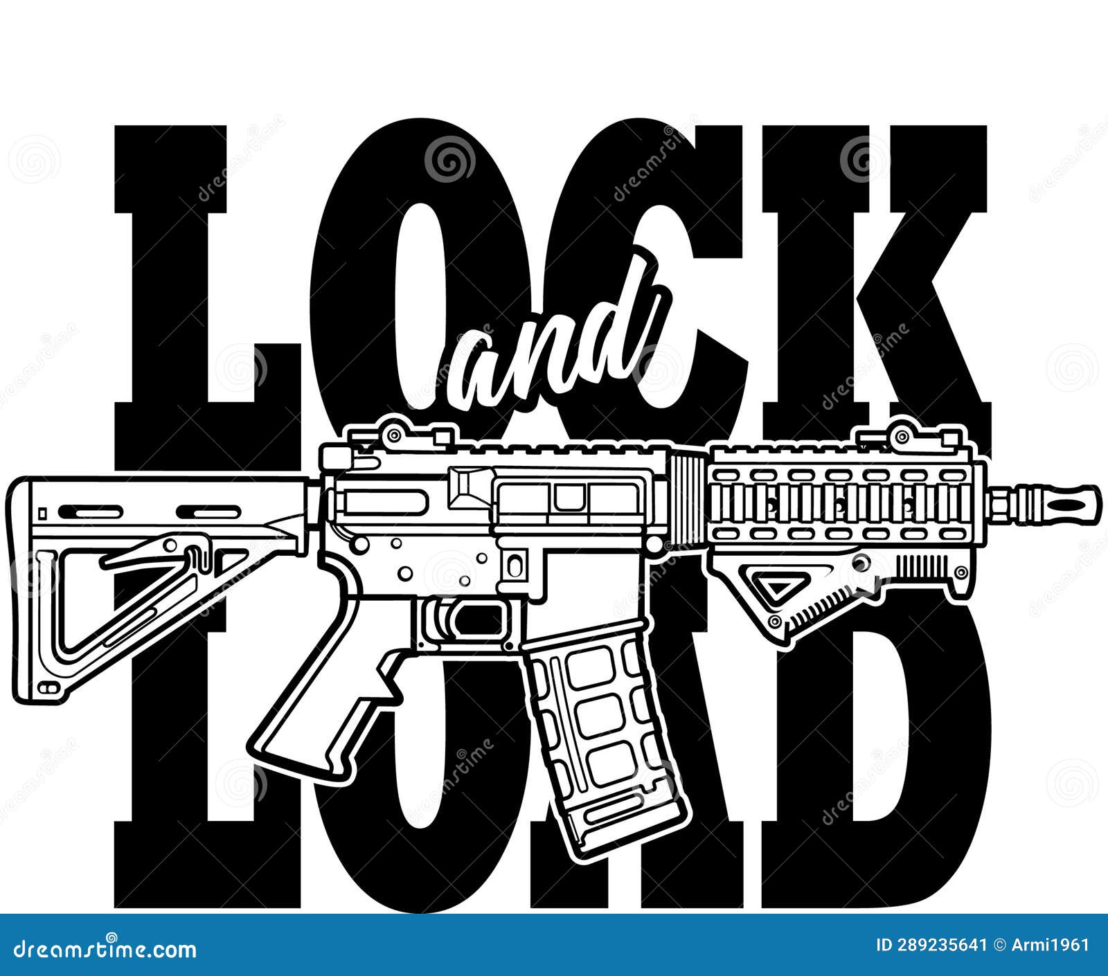 Vector Illustration of AR-15 Assault Rifle Stock Vector - Illustration ...