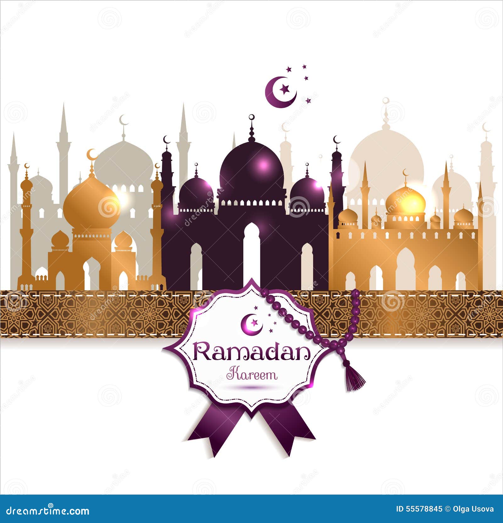 Vector Illustration Arabic Ramadan Kareem Frame Stock Vector ...
