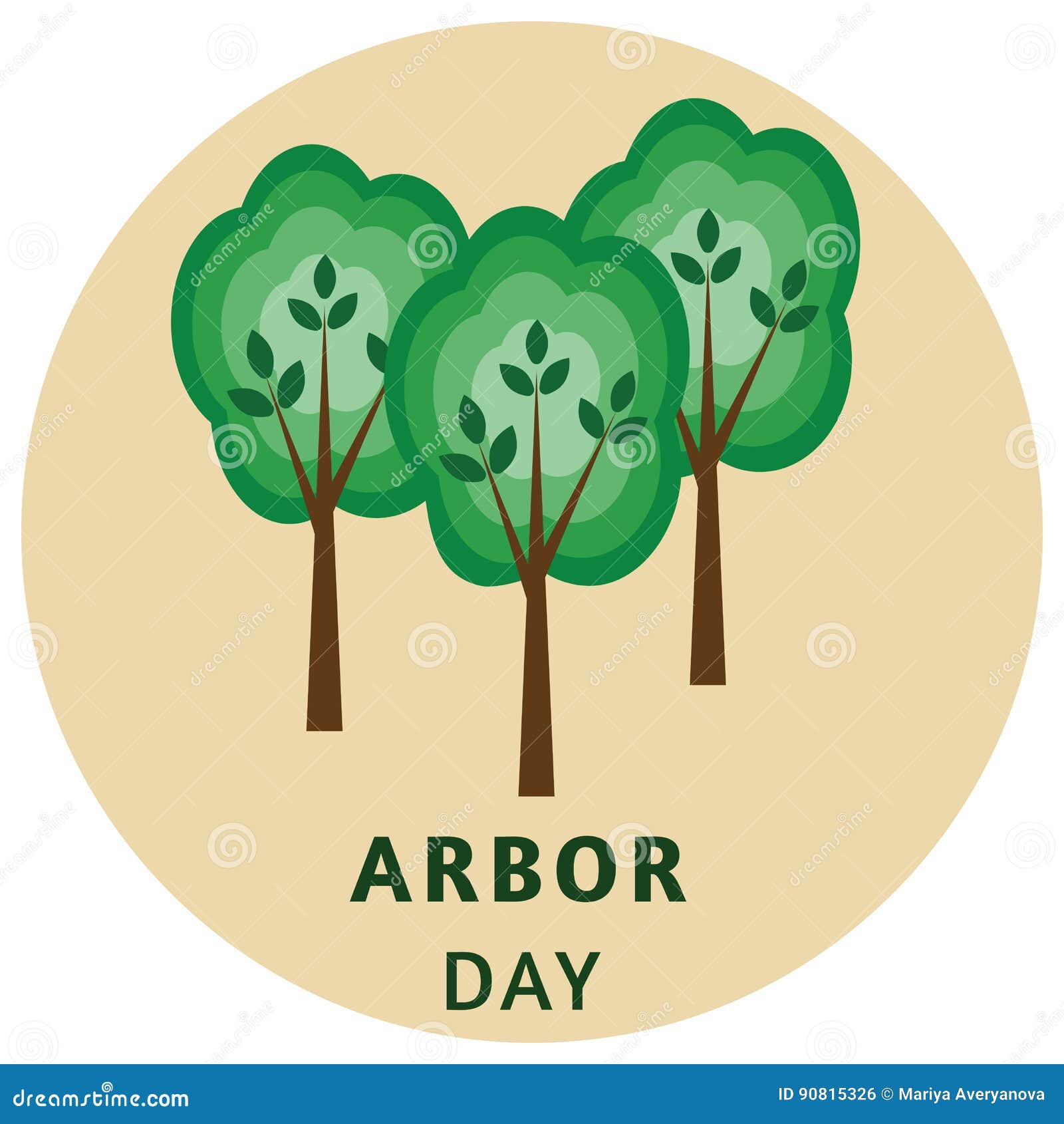 Arbor Day. Picture Of A Tree. Vector Illustration For A Holiday. Symbol ...