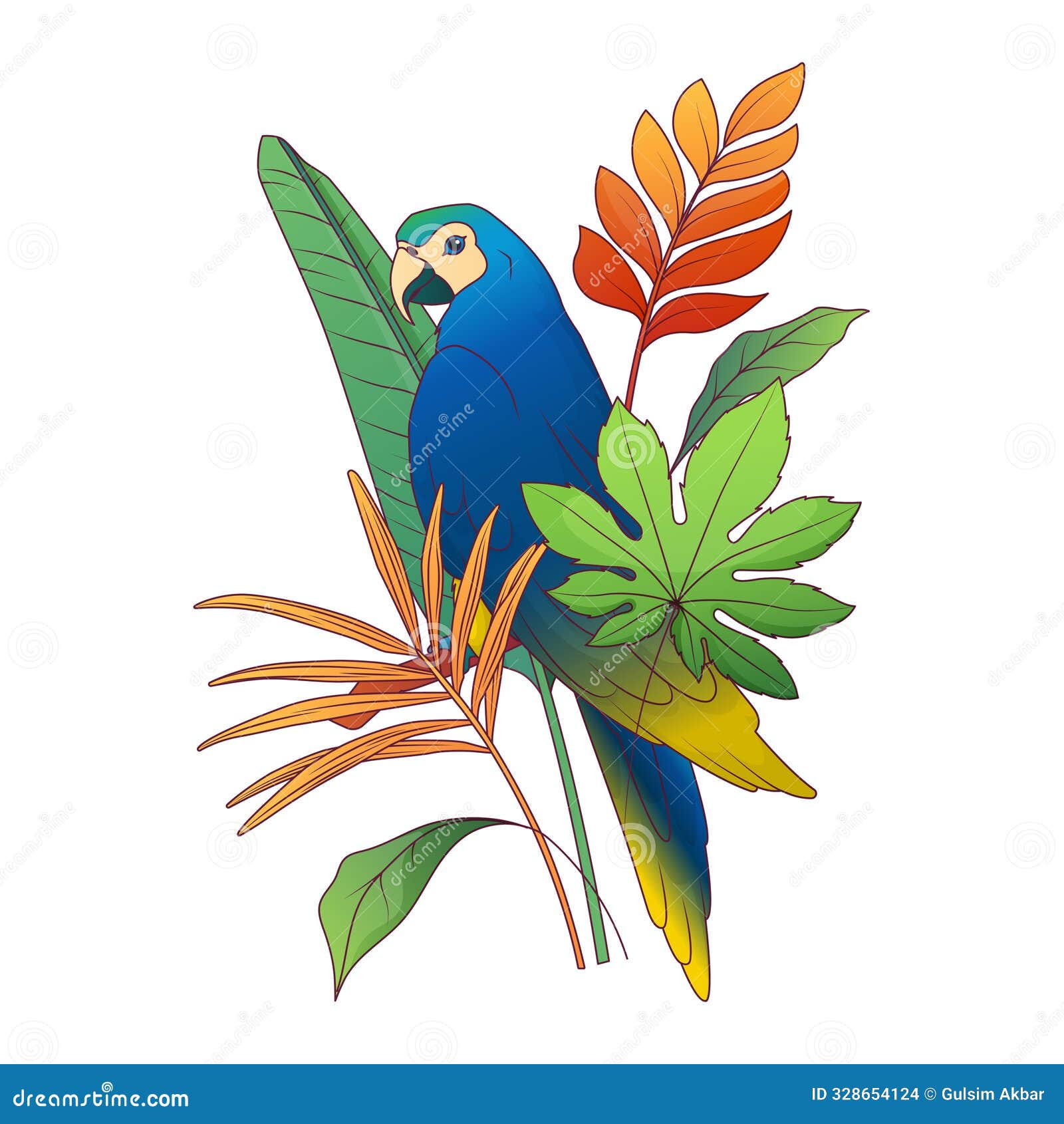 Vector Illustration of Areca Palm Leaf, Aralia Palm Leaf. Stock Vector ...