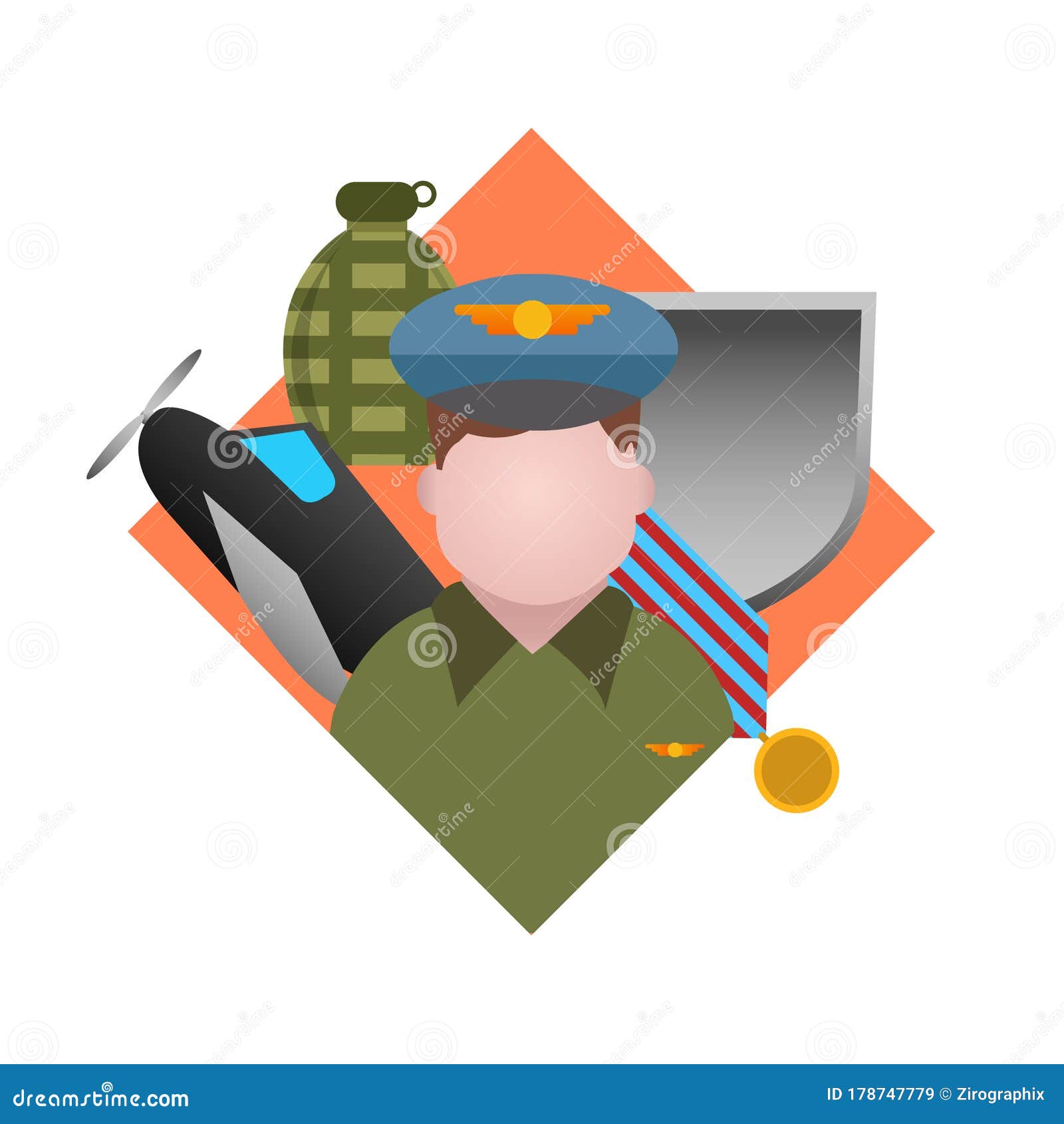 Vector Illustration of a Army Officer Stock Vector - Illustration of ...