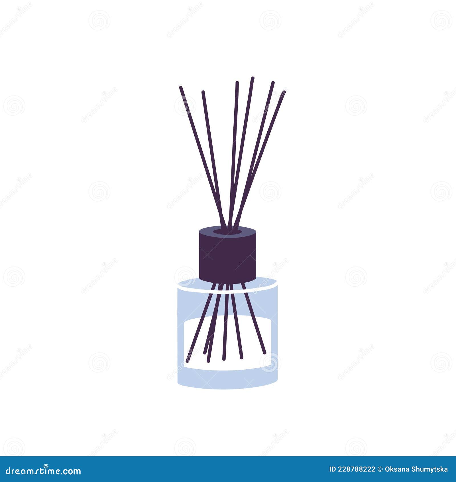 Vector Illustration Aromatherapy Reed Diffuser With Bamboo Sticks For ...