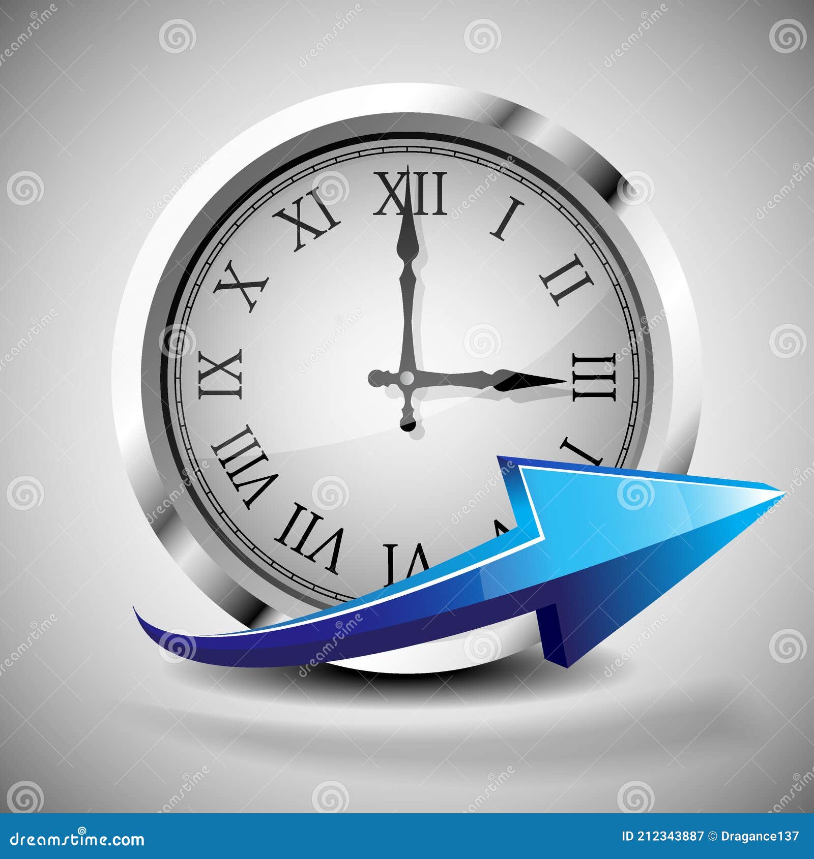 Arrow Moving Around Wall Clock Stock Vector - Illustration of direction ...