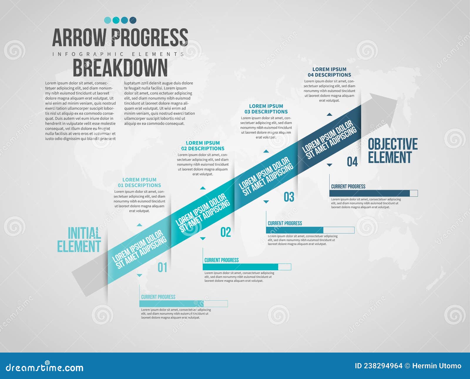 Arrow Progress Breakdown Infographic Stock Vector - Illustration of ...