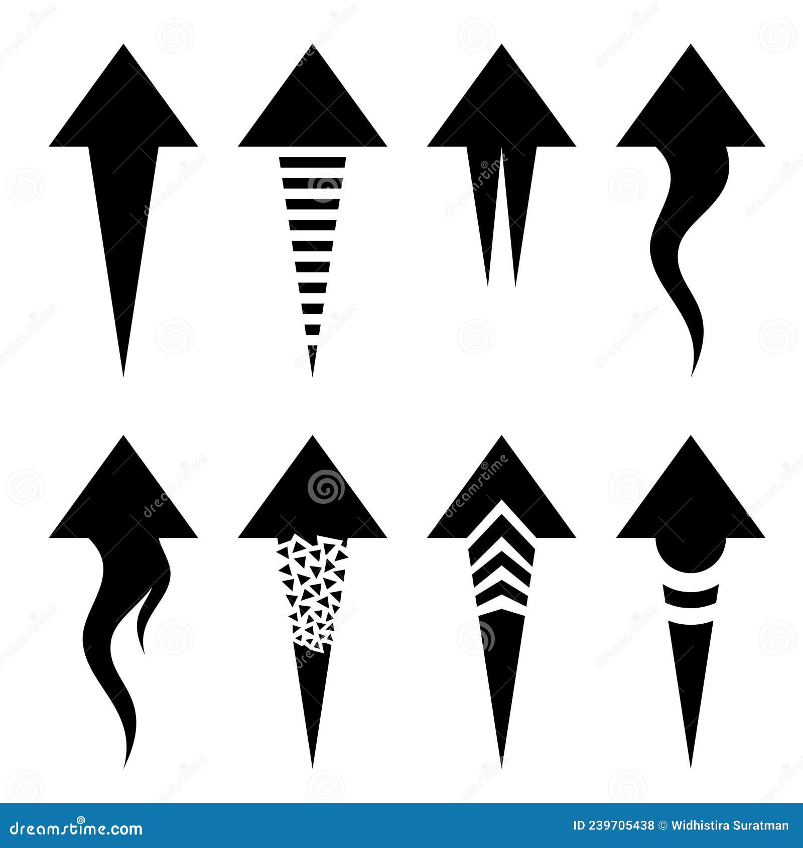 Vector Illustration of Arrow Symbols with Different Shapes Stock Vector ...