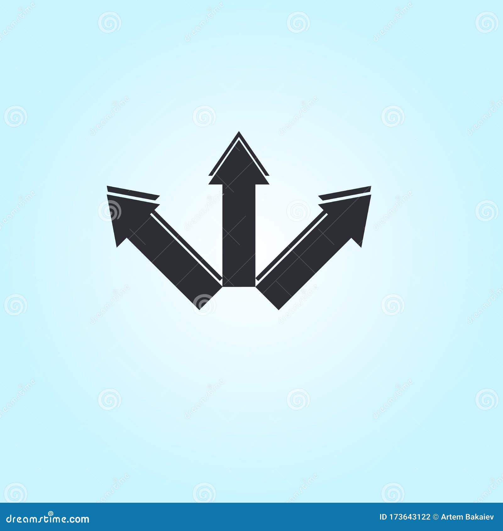 Vector Illustration of 3 Arrows on Blue Background.Vector Illustration ...