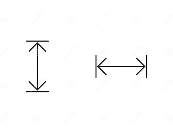 Arrows, Height, Width, Dimensions Icon. Vector Illustration. Stock ...