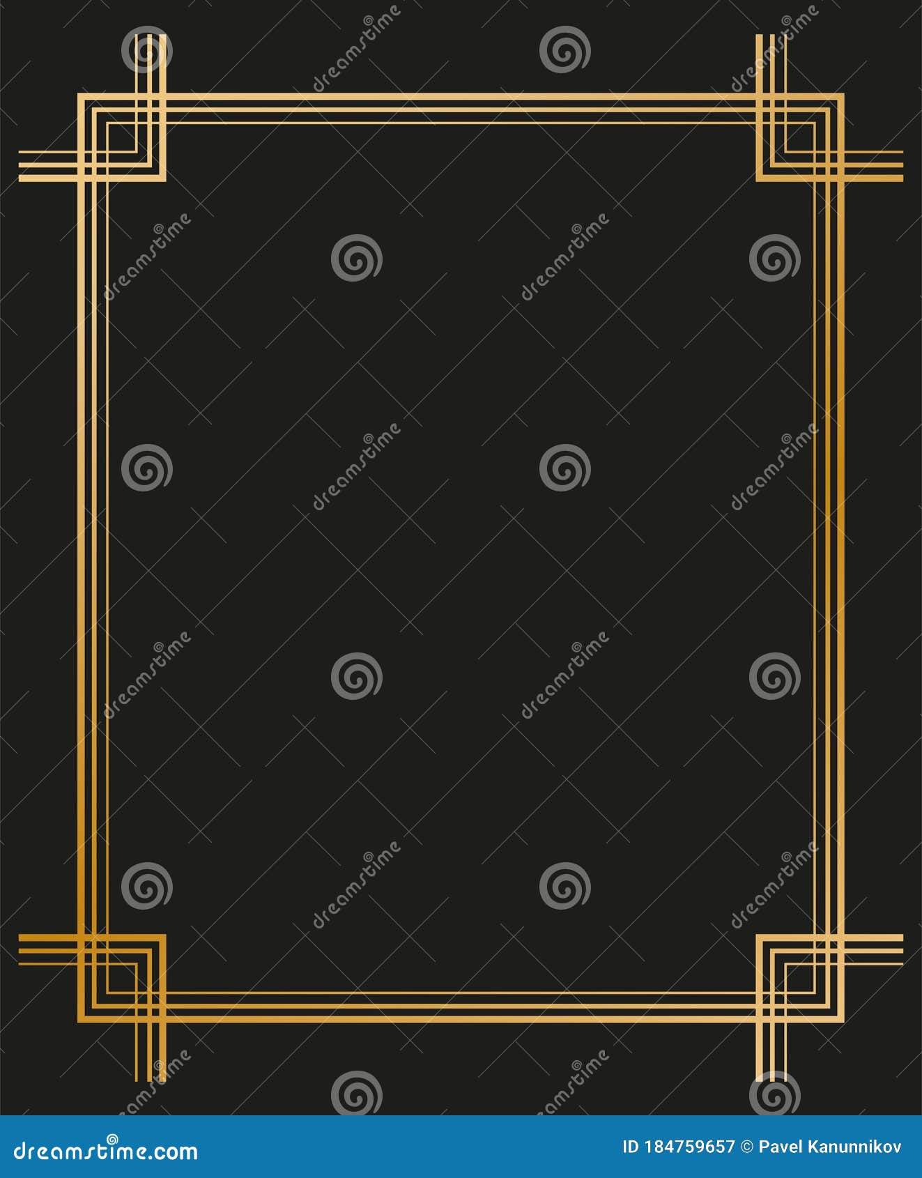 Vector Illustration of Art Deco Borders and Frames. Creative Pattern in ...