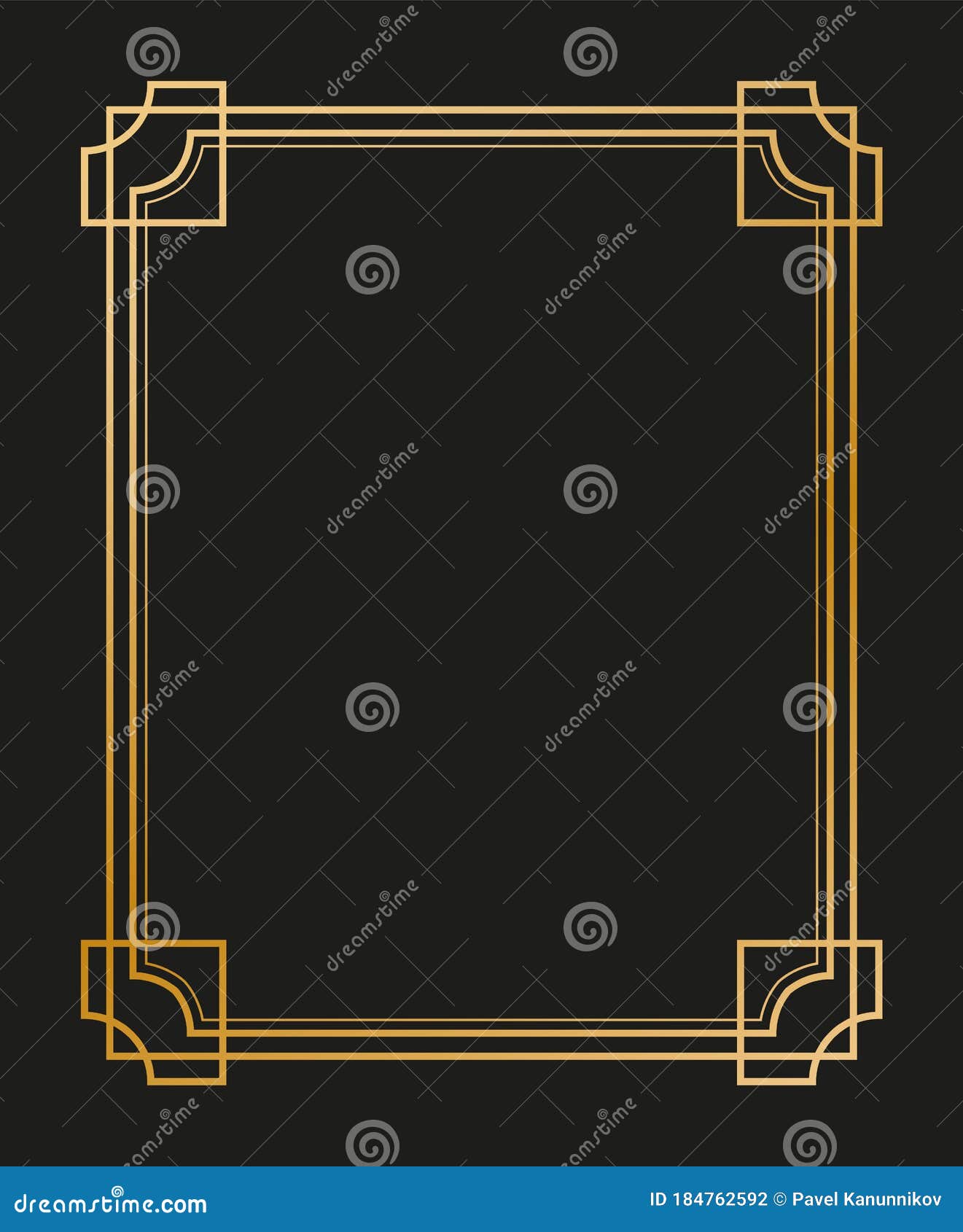 Vector Illustration of Art Deco Borders and Frames. Creative Pattern in ...