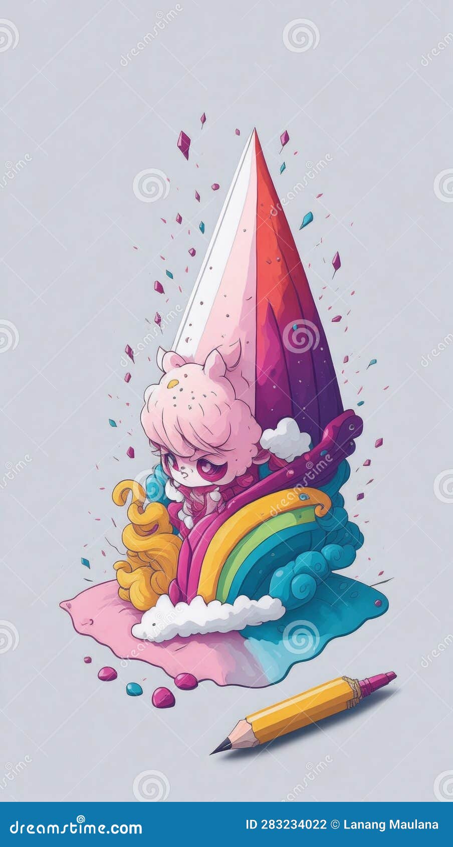 Vector Illustration Art of Magical Rainbow Ruby Stock Illustration ...