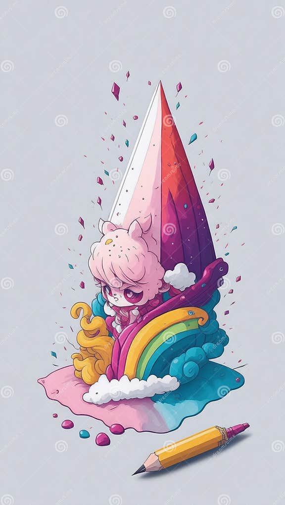 Vector Illustration Art of Magical Rainbow Ruby Stock Illustration ...